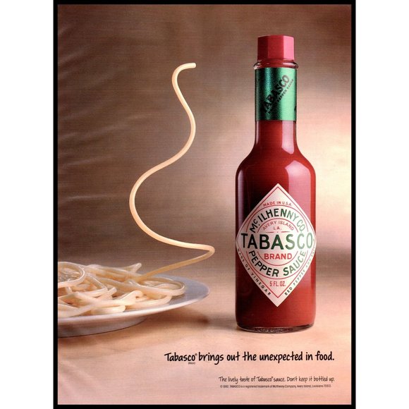 Tabasco | Art | 992 Tabasco Sauce Vintage Print Ad Spaghetti Pasta ...